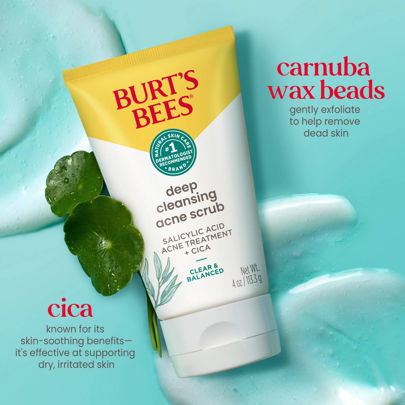 Burt's Bees Clear & Balanced Deep Cleansing Acne Scrub - Shop Facial ...