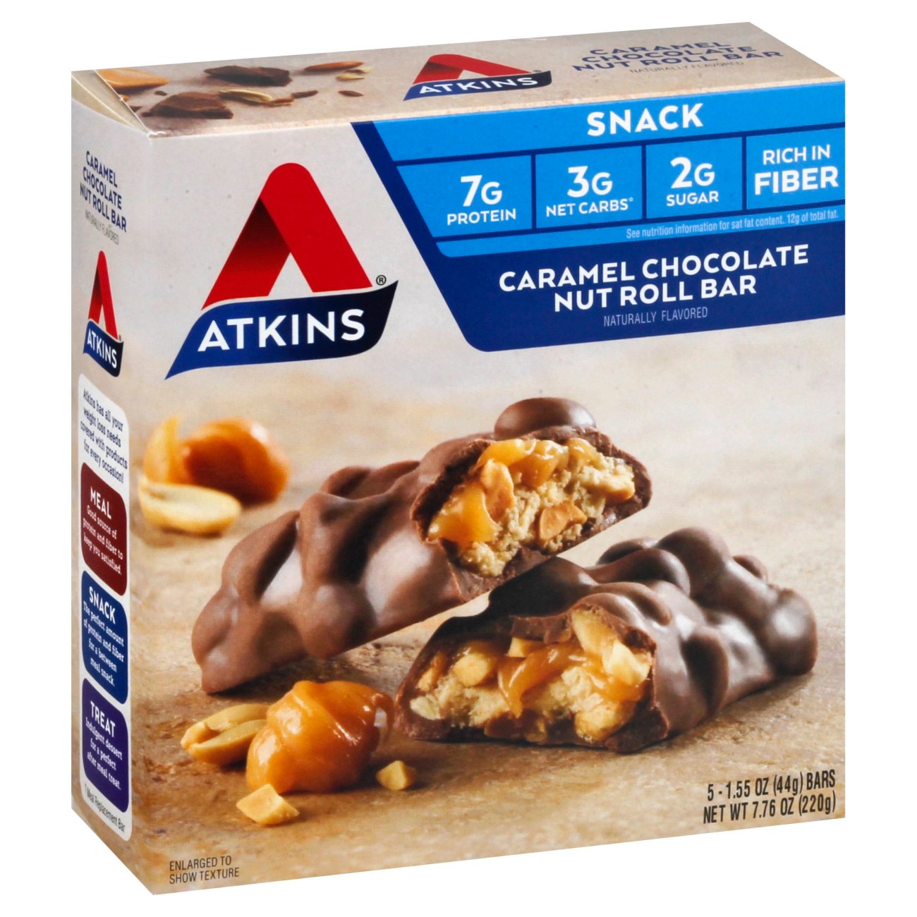 Atkins Advantage Snack/Light Meal Caramel Chocolate Nut Roll - Shop ...