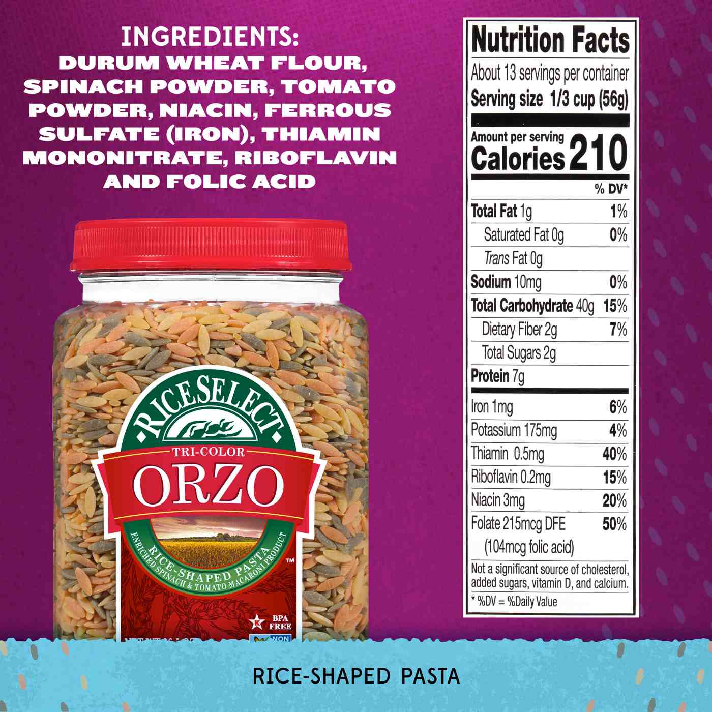 RiceSelect Tri-Color Orzo - Shop Pasta at H-E-B