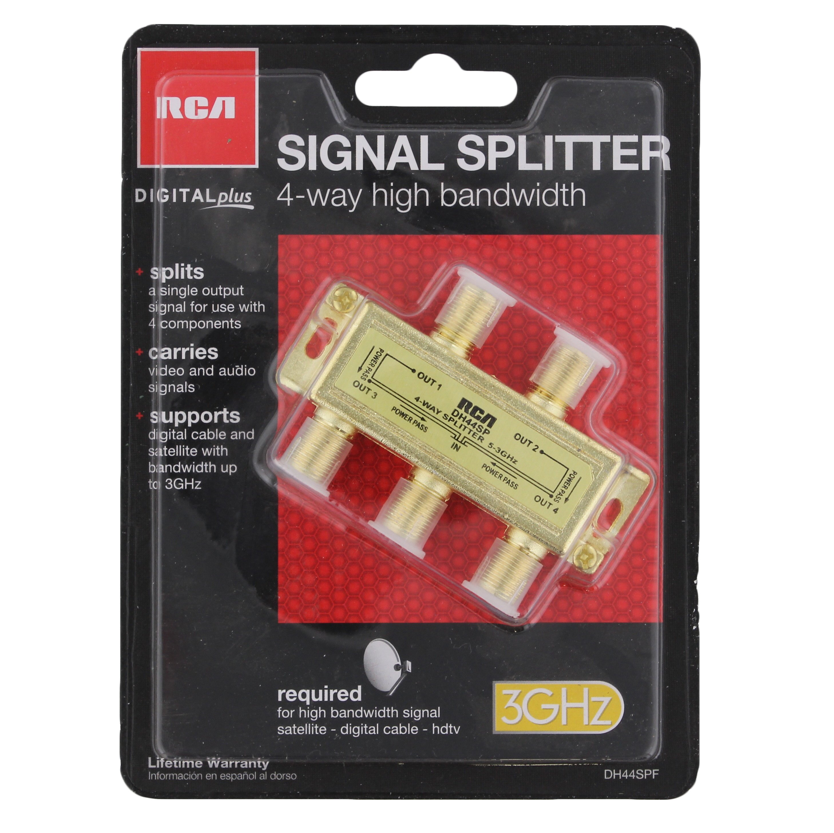 RCA 4 Way Coaxial Cable Splitter - Shop Connection cables at H-E-B