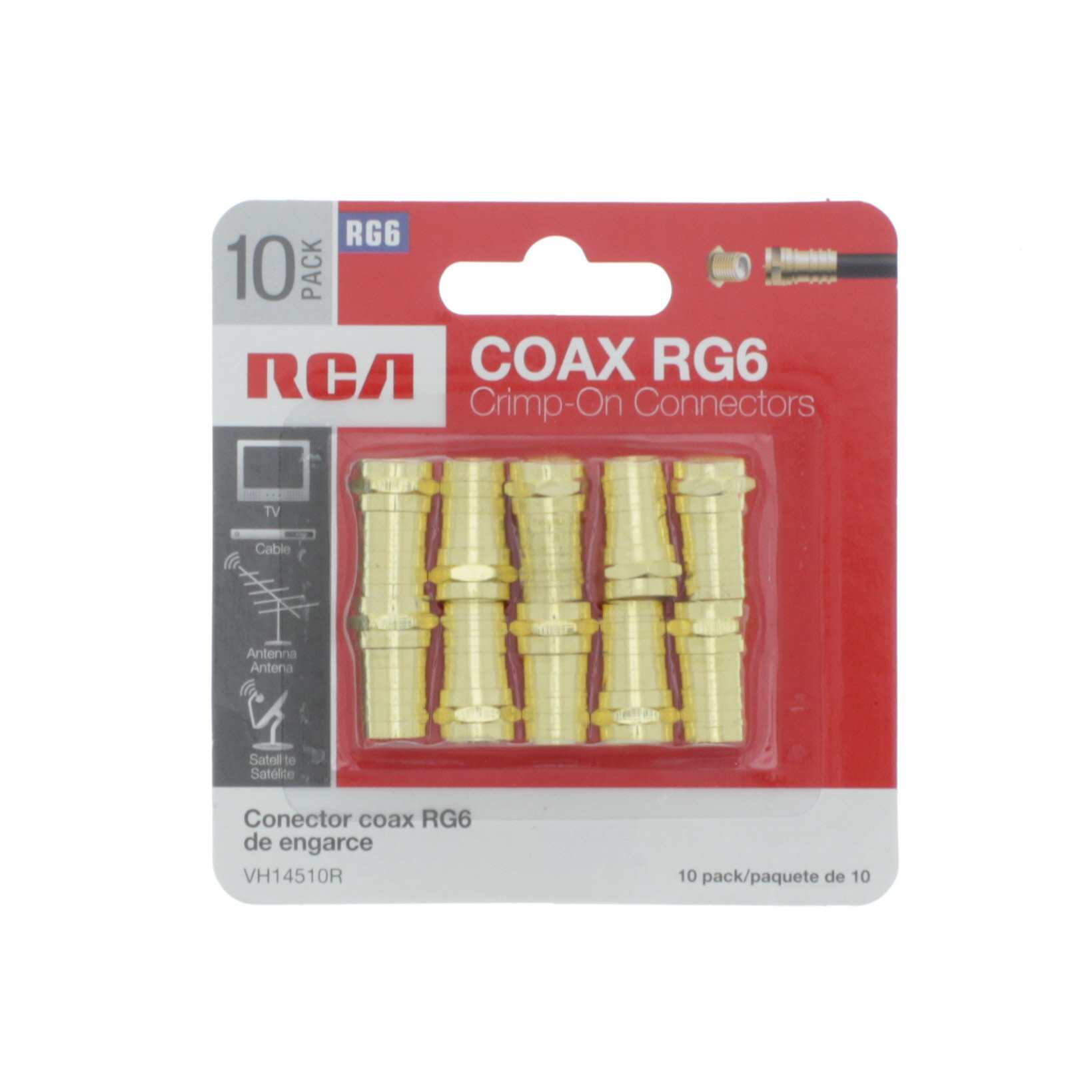 RCA Coaxial RG6 Crimp-On Connectors - Shop Connection cables at H-E-B