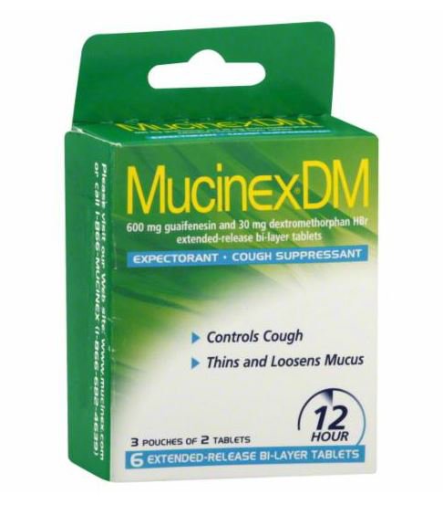 Mucinex DM 12 Hour Expectorant & Cough Suppressant Guaifenesin 600 mg ...