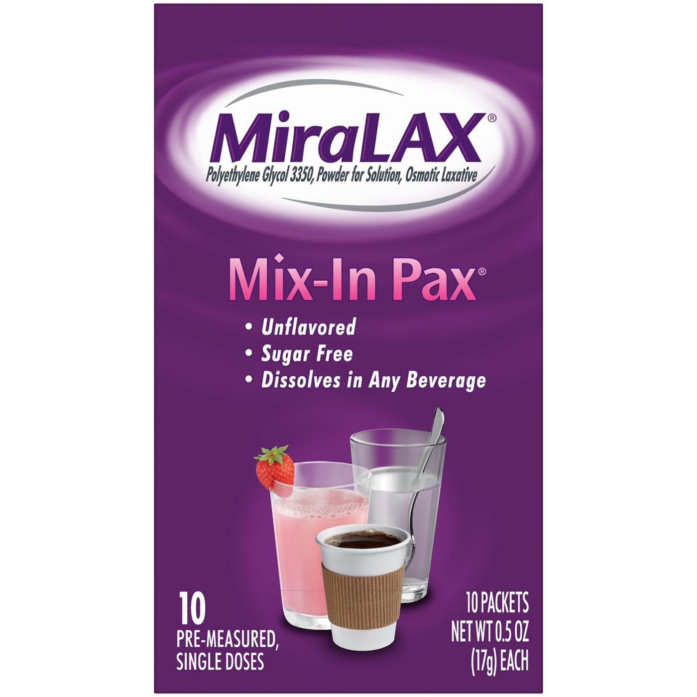 MiraLAX Laxative Powder Packets - Shop Digestion & nausea at H-E-B
