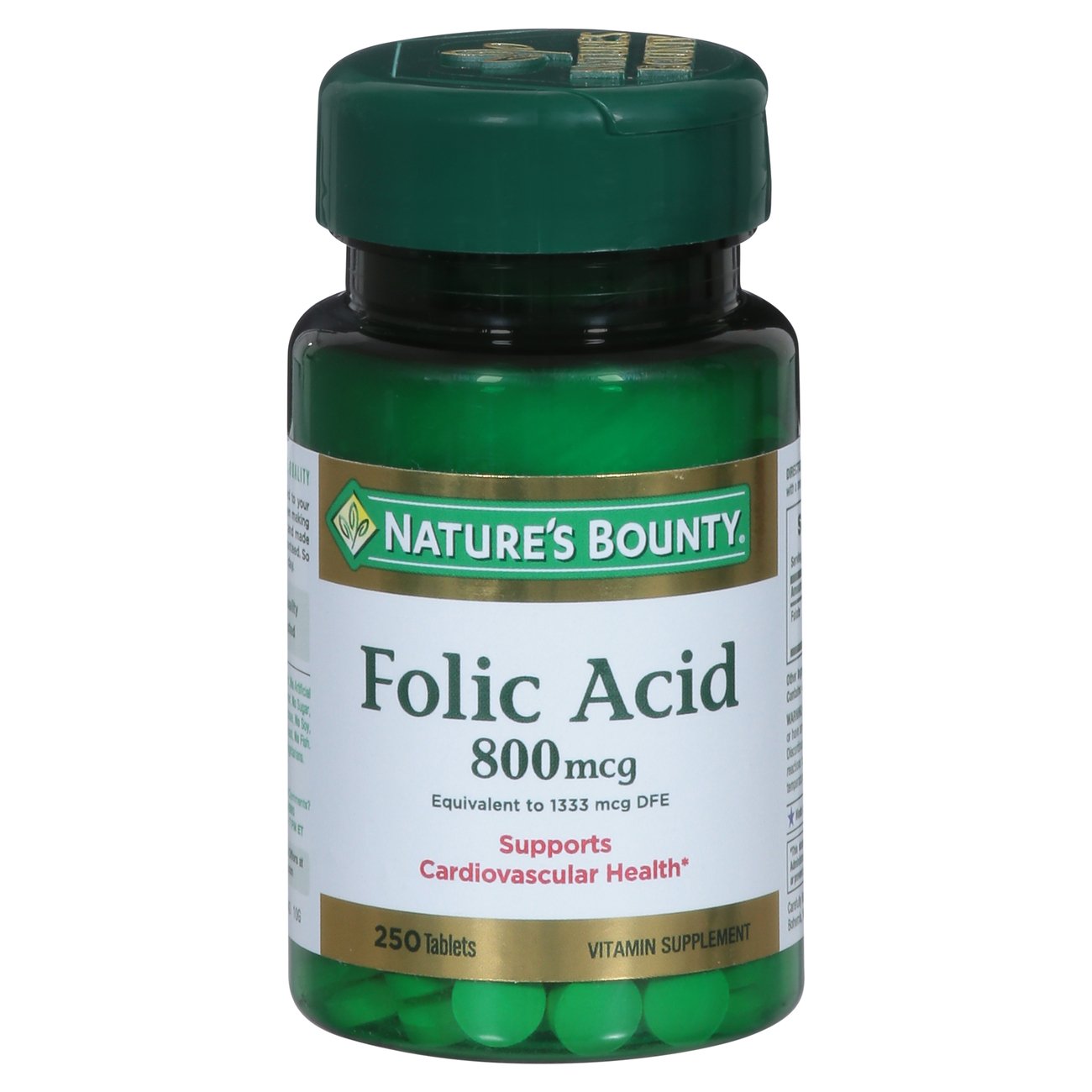 Nature's Bounty Folic Acid Tablets - 800 mcg - Shop Vitamins A-Z at H-E-B
