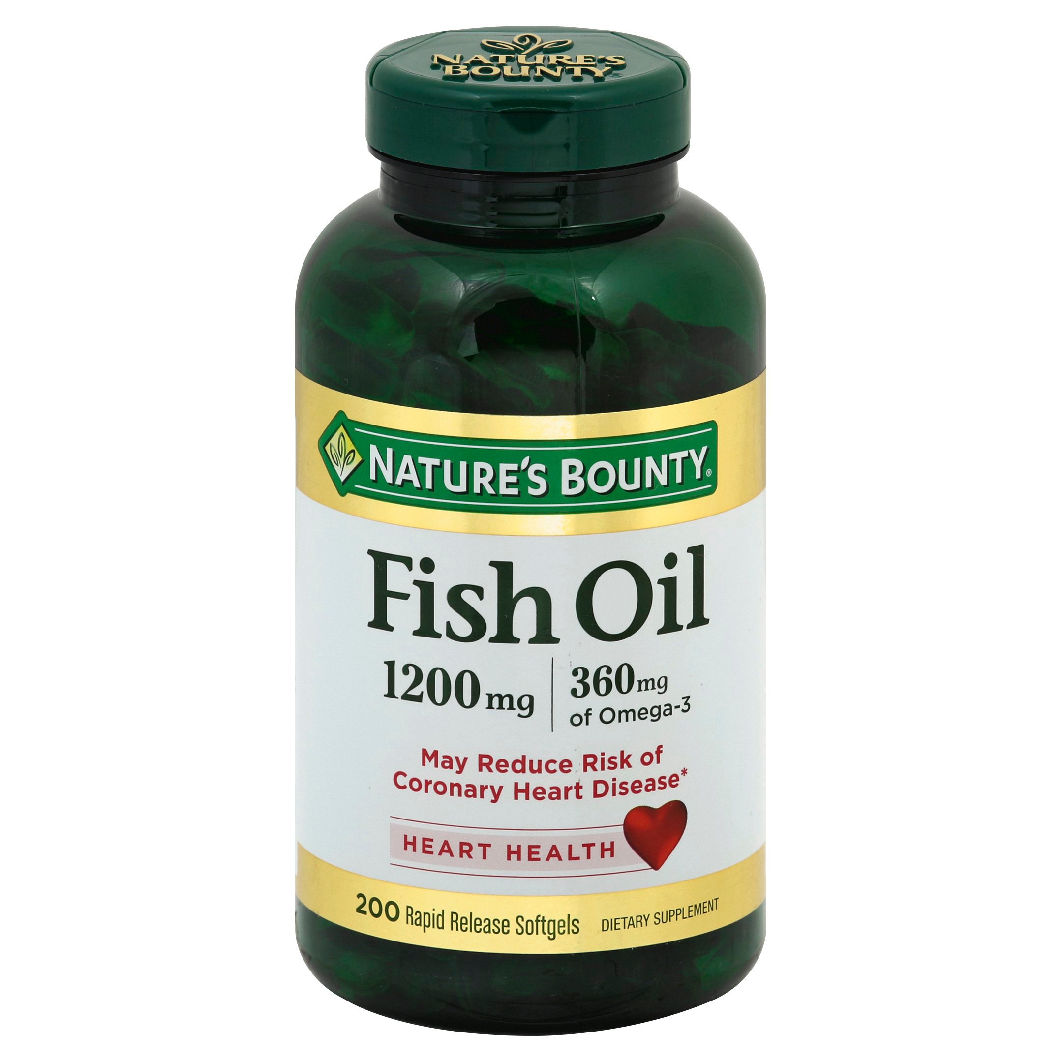 Nature's Bounty Fish Oil 1200 mg Omega-3 Rapid Release Softgels - Shop ...