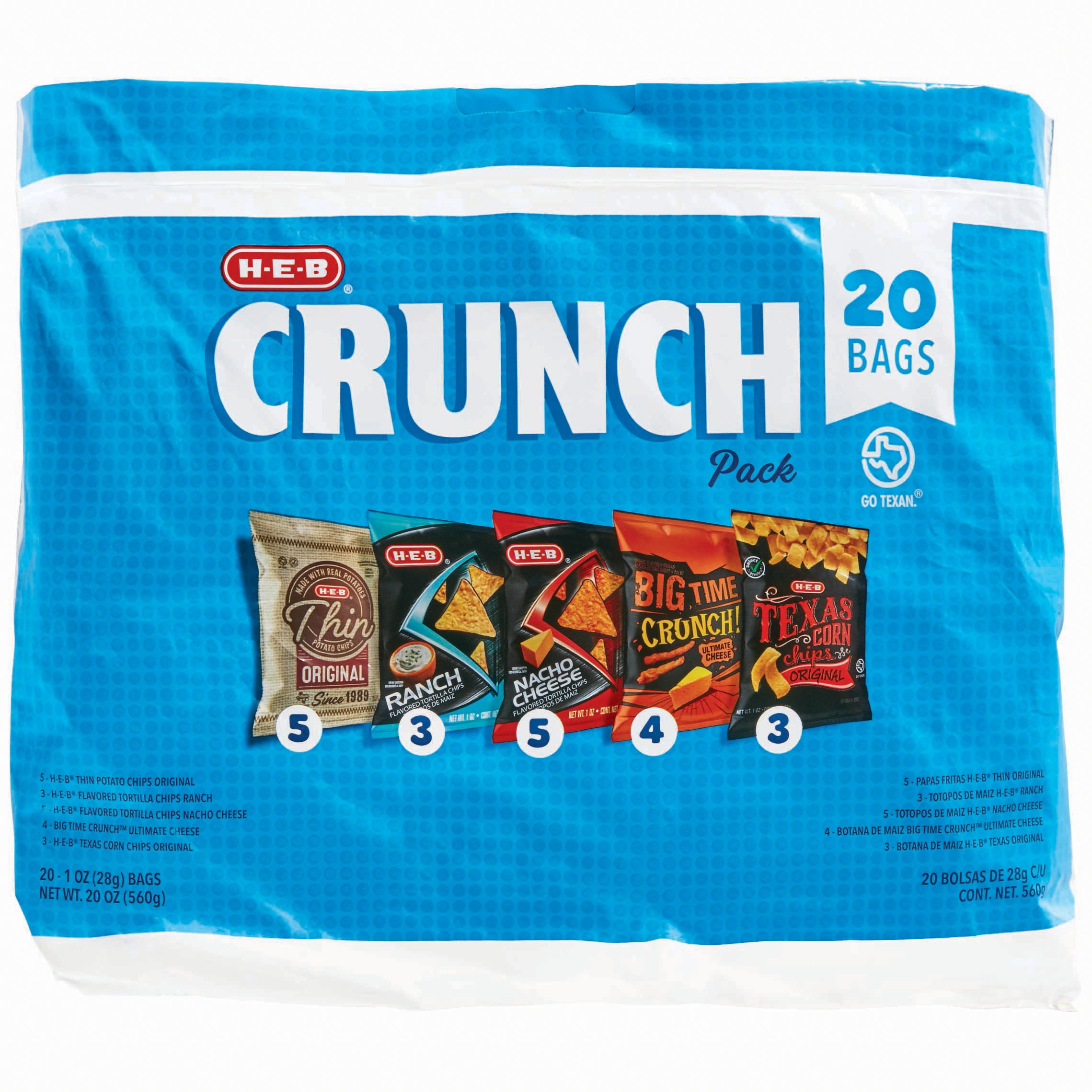 H-E-B Crunch Variety Pack 1 oz Bag Chips - Shop Chips at H-E-B