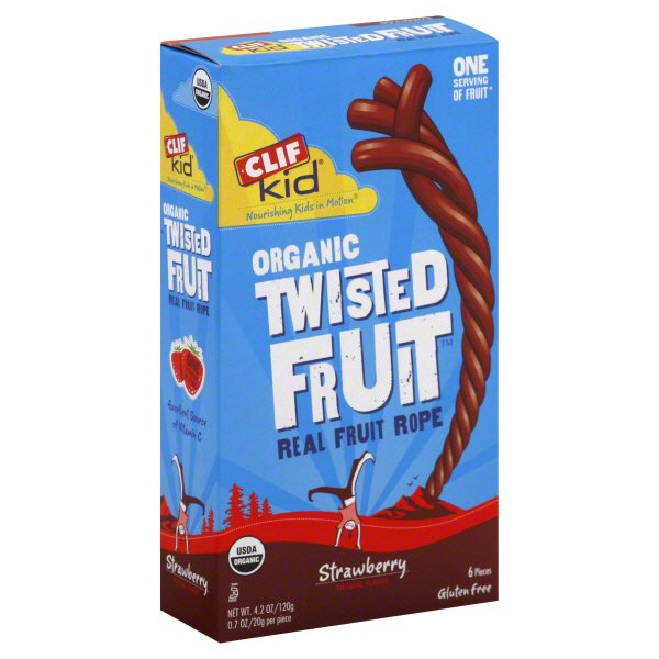 Clif Kid Organic Strawberry Twisted Fruit Ropes - Shop Granola & snack ...
