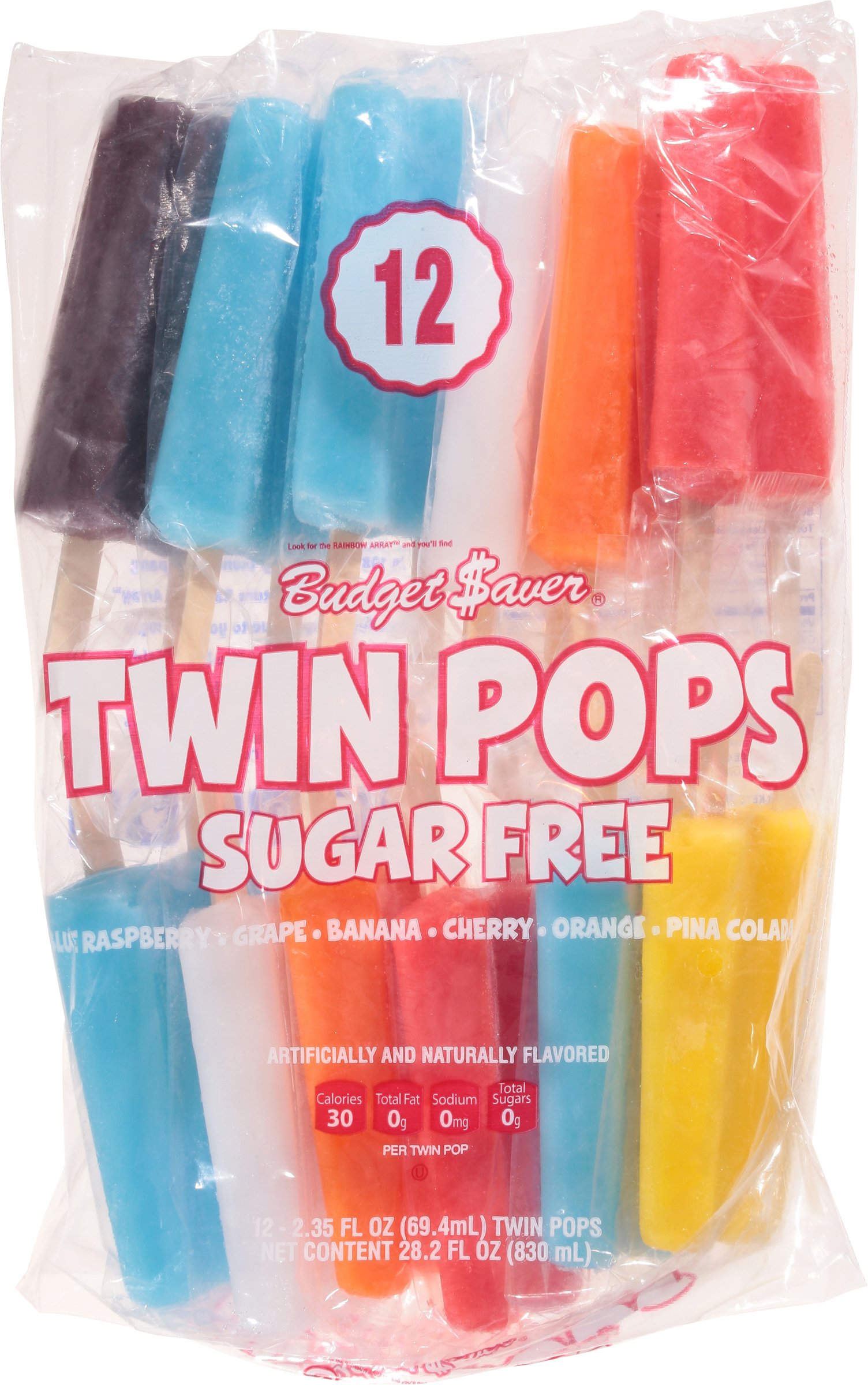 Budget Saver Sugar Free Assorted Flavors Twin Pops - Shop Bars & pops ...