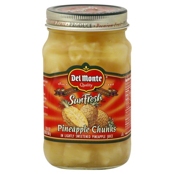 Del Monte Sun Fresh Pineapple Chunks In Lightly Sweetened Pineapple ...