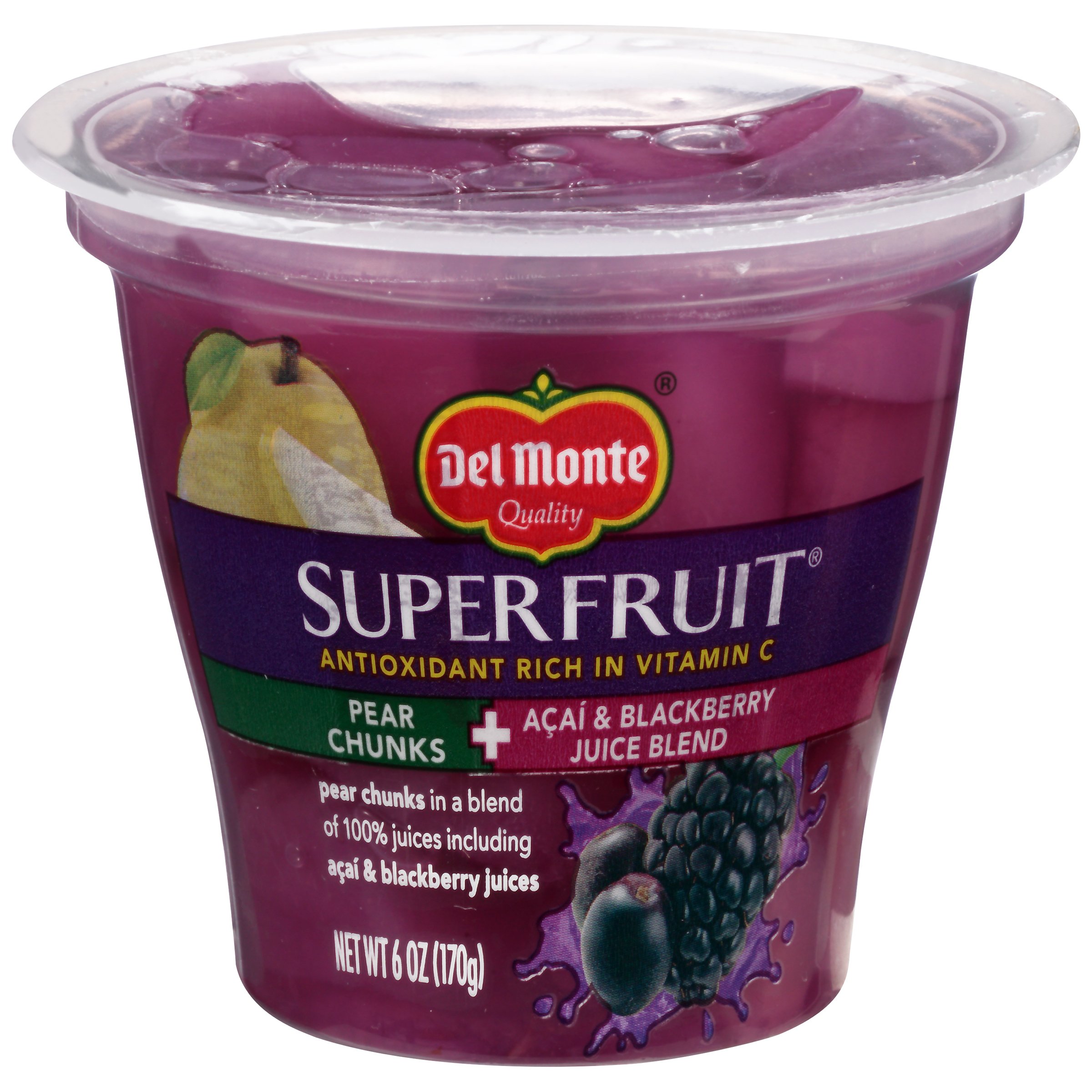 Del Monte Superfruit Pear Chunks In An Acai & Blackberry Juice Blend ...