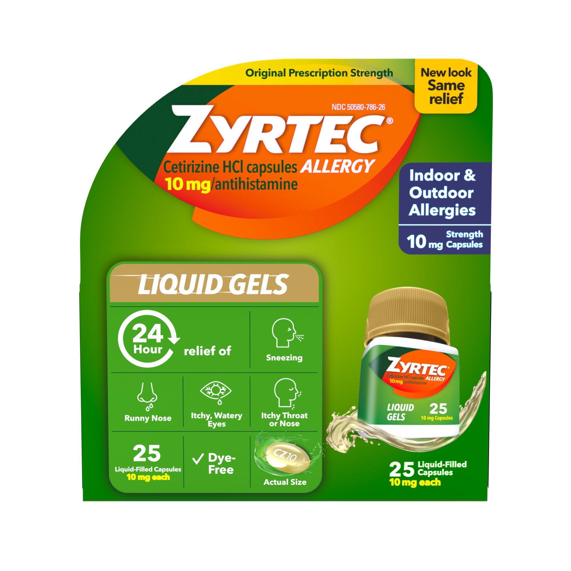 Zyrtec 24 Hour Allergy Relief Antihistamine Capsules - Shop Sinus ...