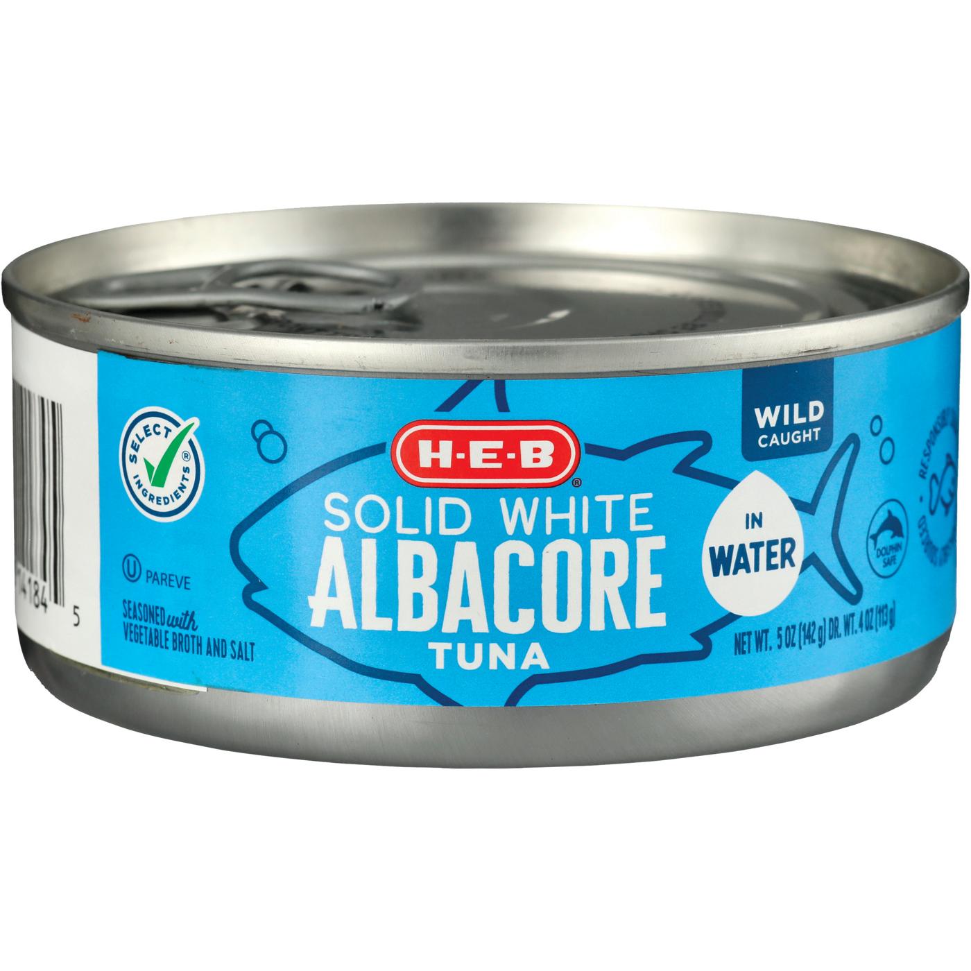 H-E-B Solid White Albacore Tuna in Water - Shop Seafood at H-E-B