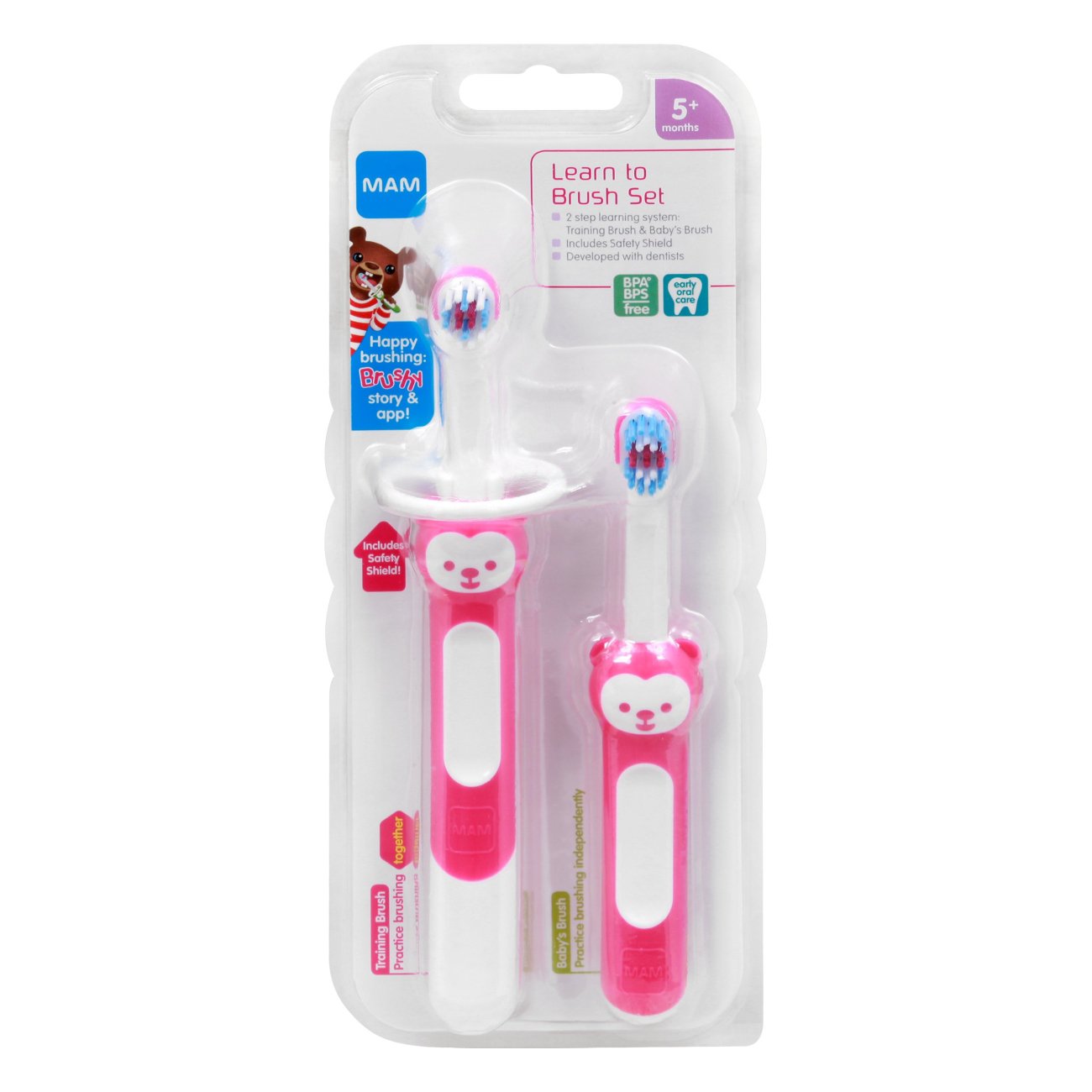 MAM Learn to Brush Set 5+ Months Toothbrushes, Assorted - Shop ...
