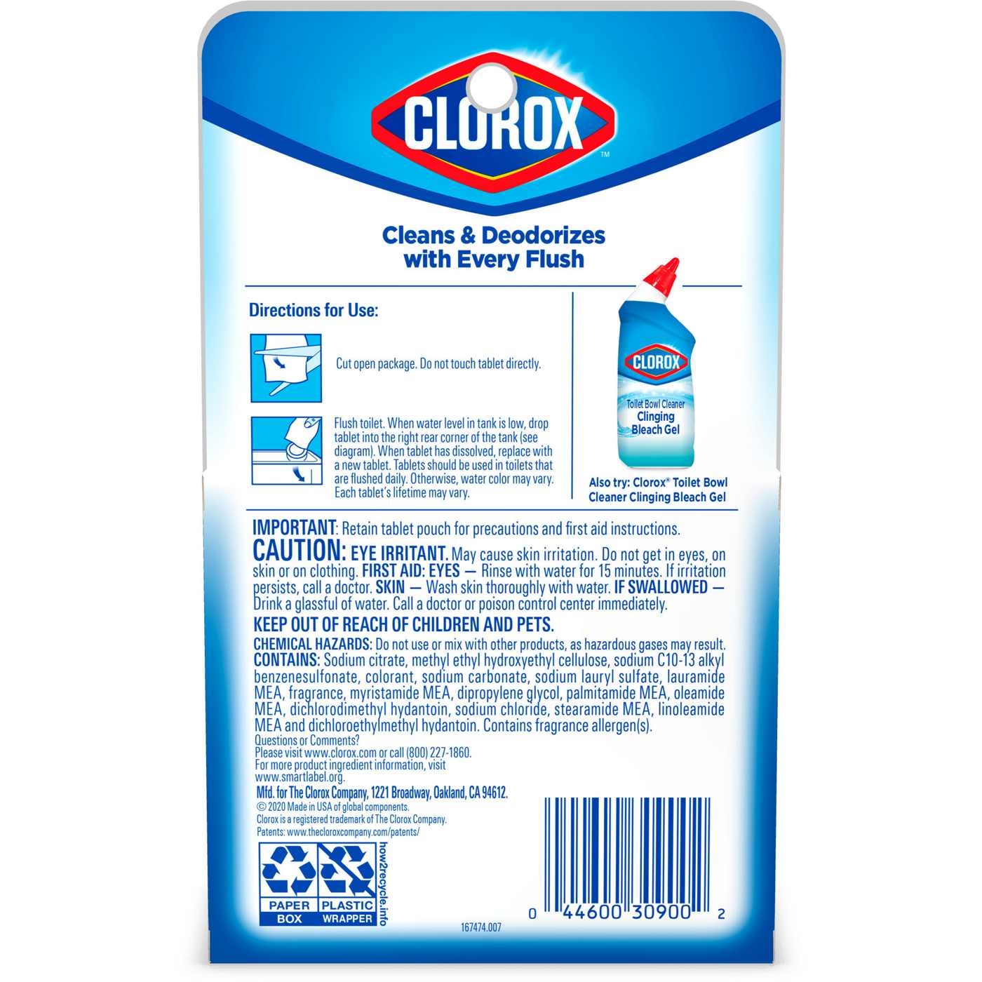 Clorox Ultra Clean Toilet Tablets Bleach & Blue - Rain Clean Scent ...