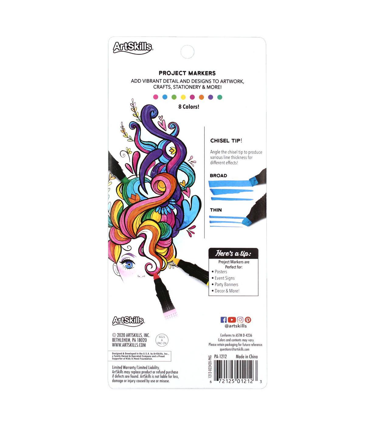 ArtSkills Bright Dual-Ended Chisel Tip Project Markers - Shop Markers ...