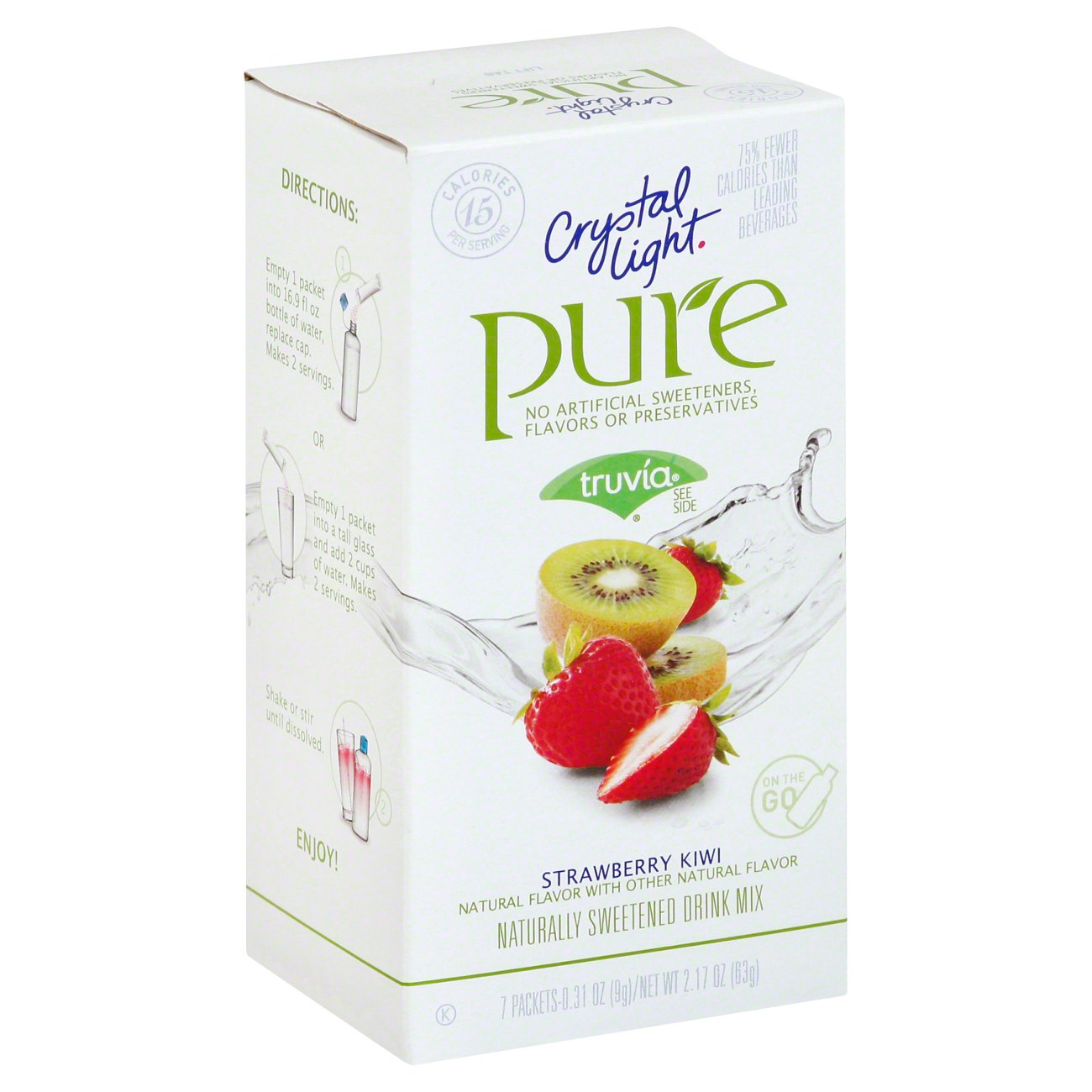 Crystal Light Pure On the Go Strawberry Kiwi Drink Mix - Shop Mixes & flavor enhancers at H-E-B