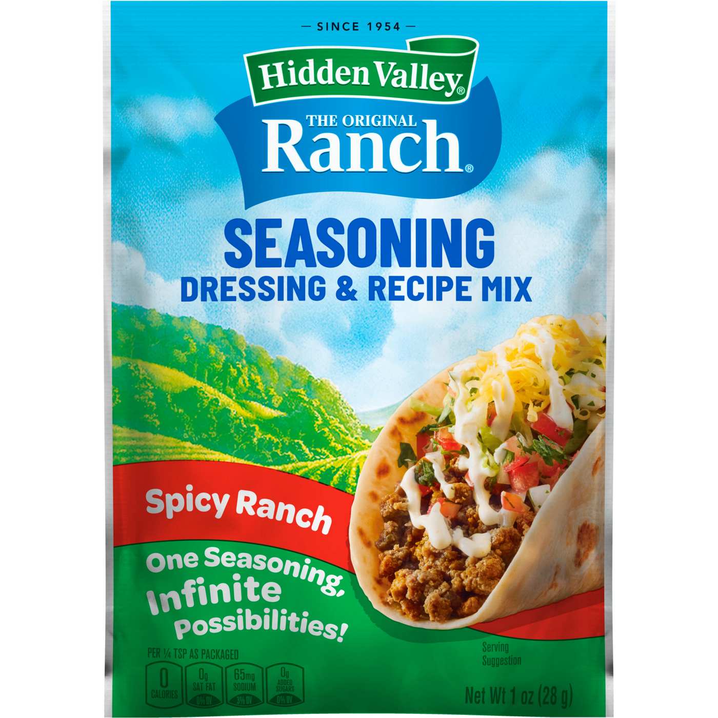 Hidden Valley Spicy Ranch Salad Dressing and Seasoning Mix Packet ...
