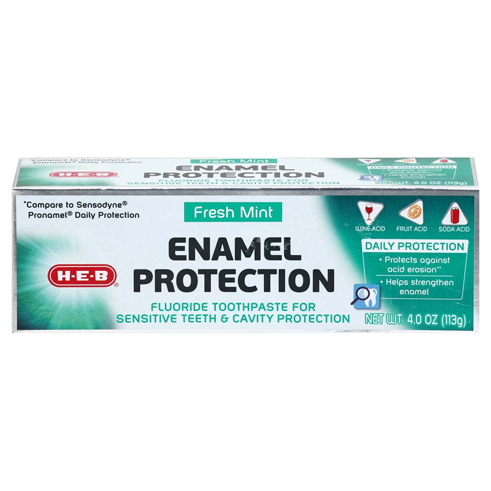H-E-B Enamel Protection Fluoride Toothpaste - Fresh Mint - Shop ...