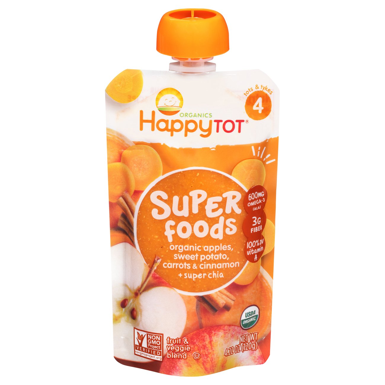 Happy Tot Organics Superfoods Pouch - Apples Sweet Potato Carrots ...