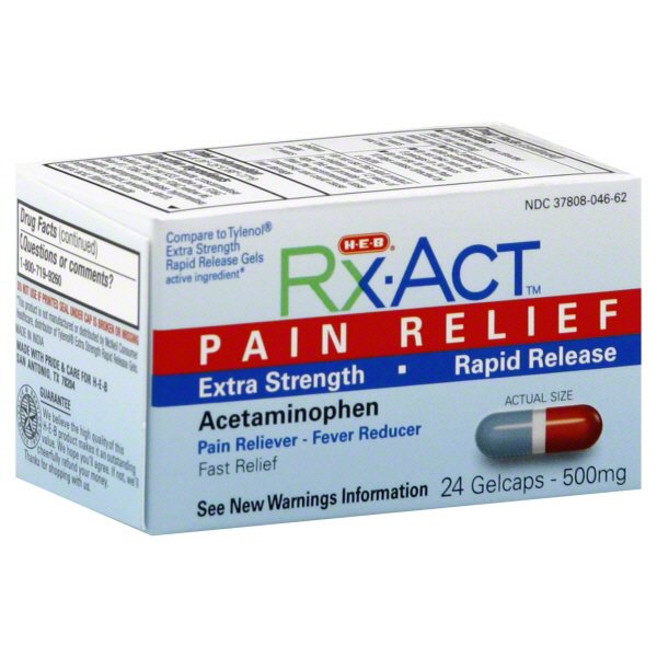 H-E-B RX-Act HEB Apap ES Rapid Release Gelcaps - Shop Pain relievers at ...