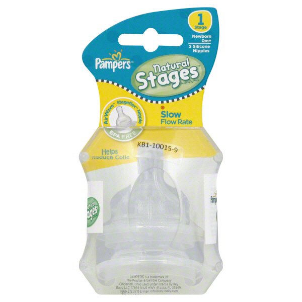 Pampers Natural Stages Stage 1 Silicone Nipples Newborn (0M+) - Shop ...