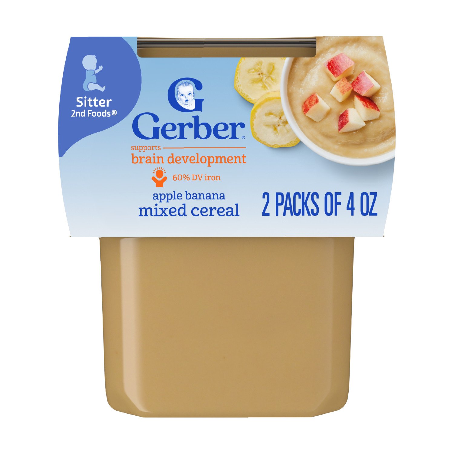 Gerber Stage 2 Baby Food - Apple Banana Mixed Cereal, 4 oz Tubs - Shop ...