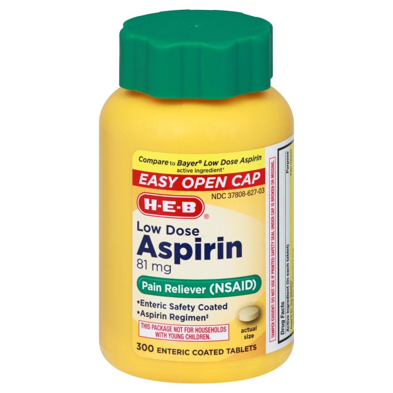 H E B Aspirin Enteric Coated Low Dose Tablets 81 Mg Shop Pain