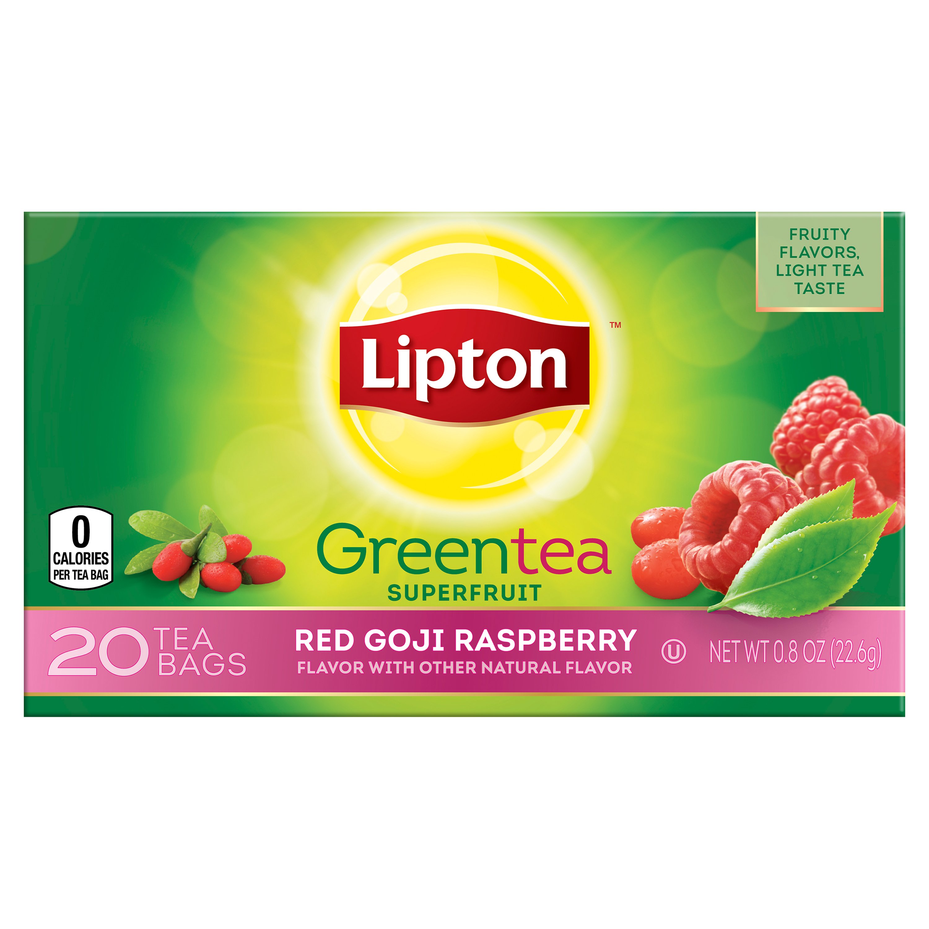 Lipton Green Tea Bags Red Goji Raspberry - Shop Tea at H-E-B