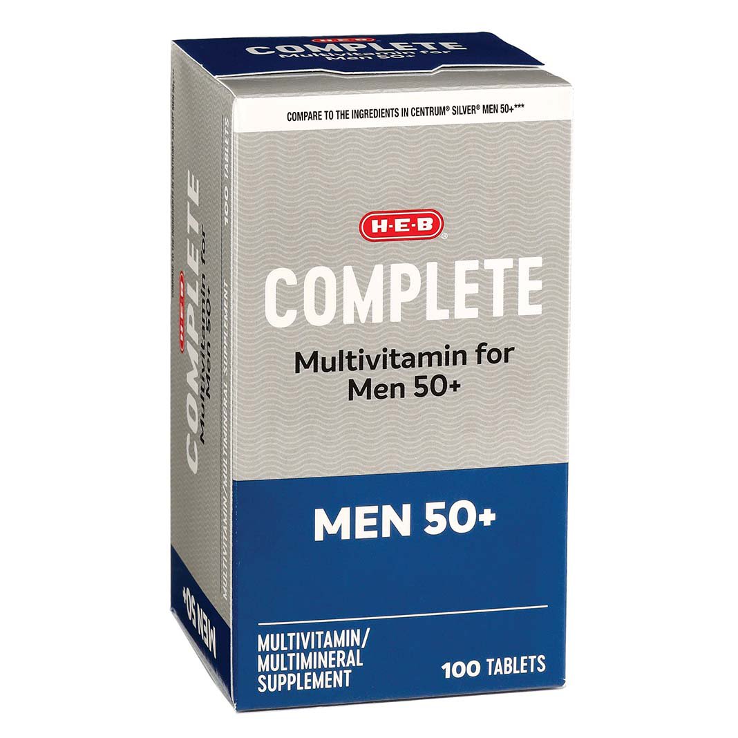 H-E-B Men 50+ Complete Multivitamin Tablets - Shop Multivitamins at H-E-B
