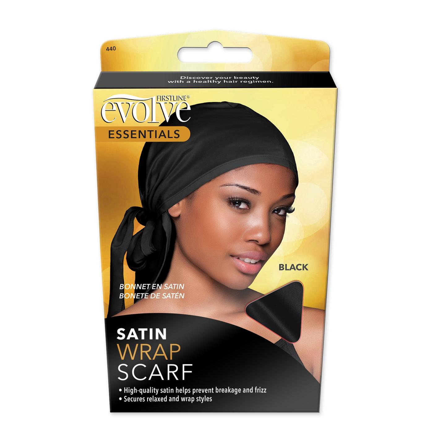 Firstline Evolve Satin Wrap Scarf - Black - Shop Hair accessories at H-E-B
