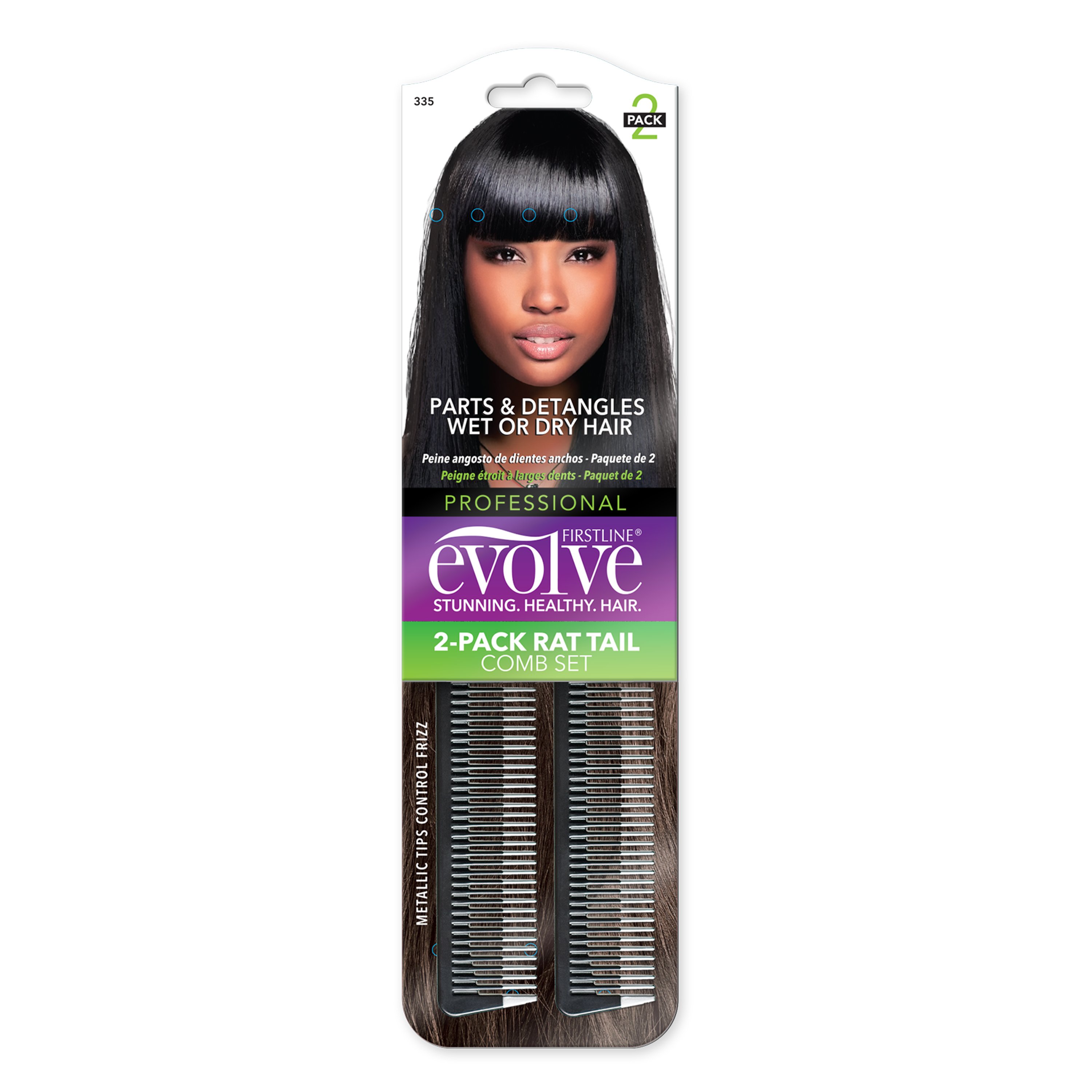 Evolve Rat Tail Comb Set with Metallic Tips - Shop Brushes & combs at H-E-B