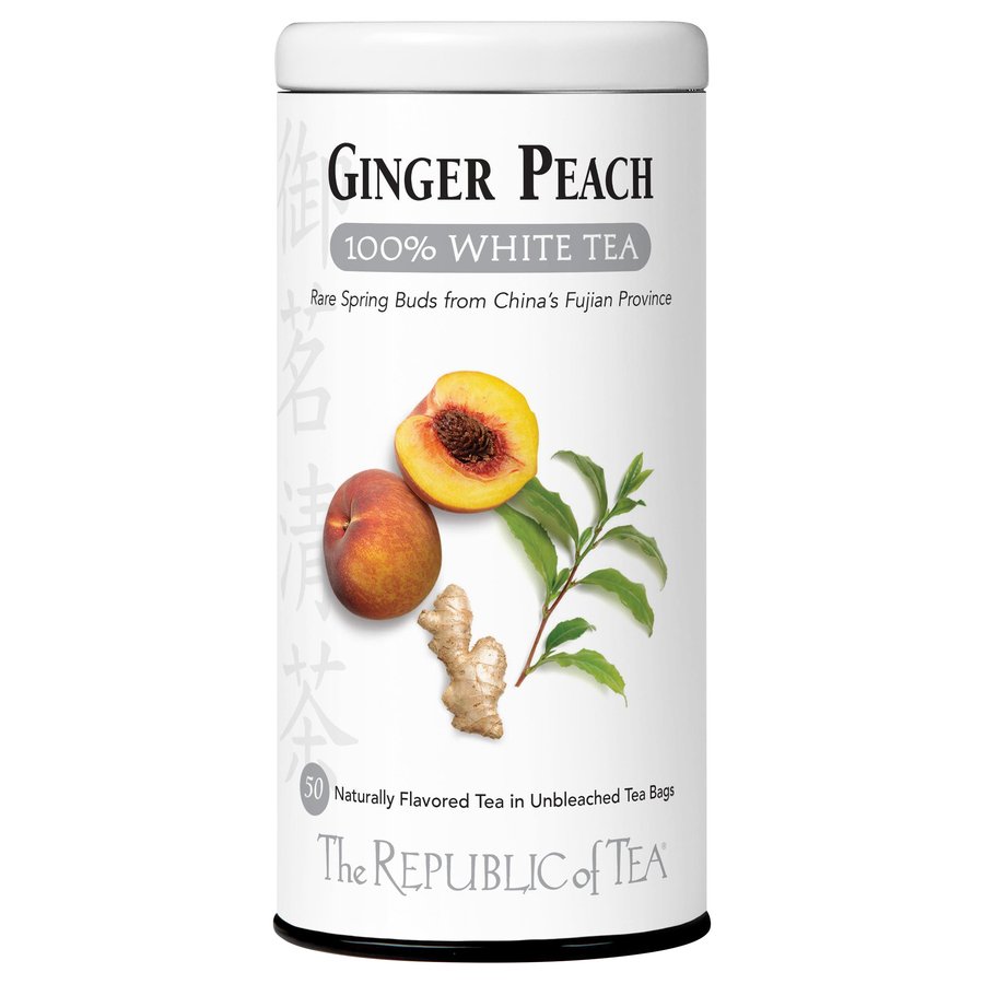 The Republic of Tea Ginger Peach 100% White Tea Bags, 50 ct | Central ...