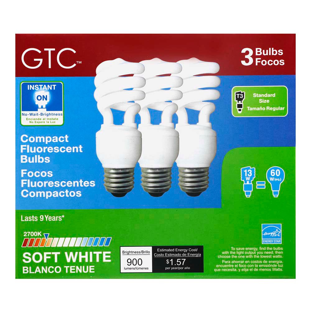 GTC Mini 13-Watt Soft White CFL Light Bulbs - Shop Light bulbs at H-E-B