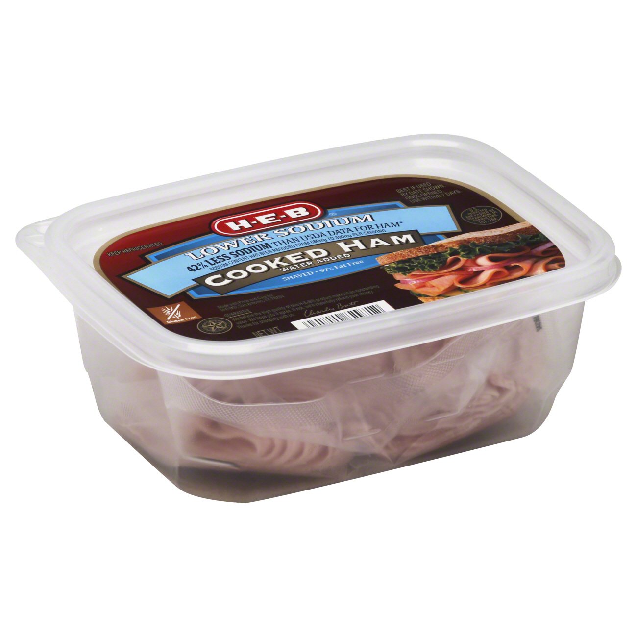 H-E-B Shaved Cooked Ham Water Added Lower Sodium - Shop Meat at H-E-B