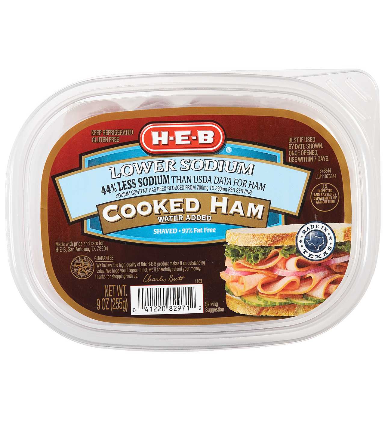 H-E-B Shaved Cooked Ham Water Added Lower Sodium - Shop Meat at H-E-B