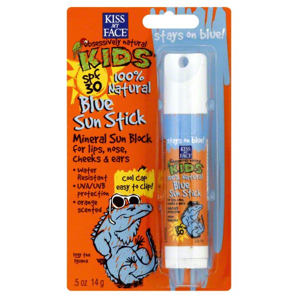 Kiss My Face Obsessively Natural Kids Blue Sun Stick SPF 30 Orange ...