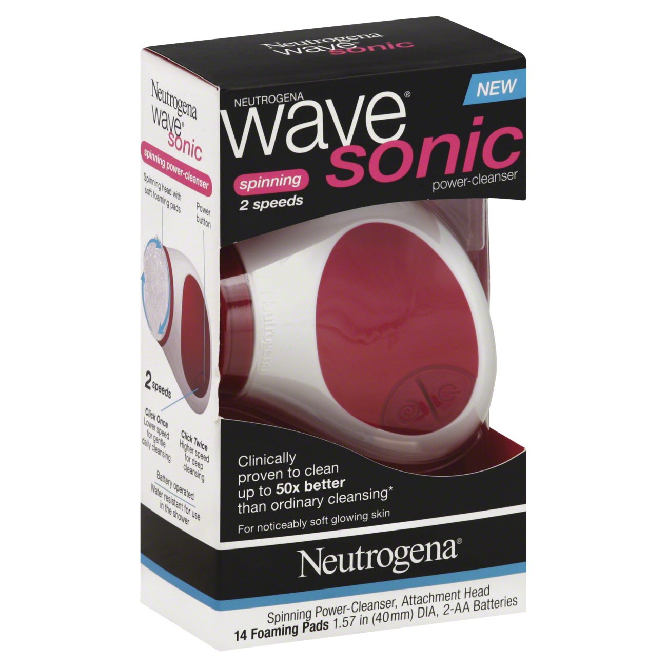 Neutrogena Wave Sonic Spinning Power-Cleanser 2 Speeds - Shop Cleansers ...