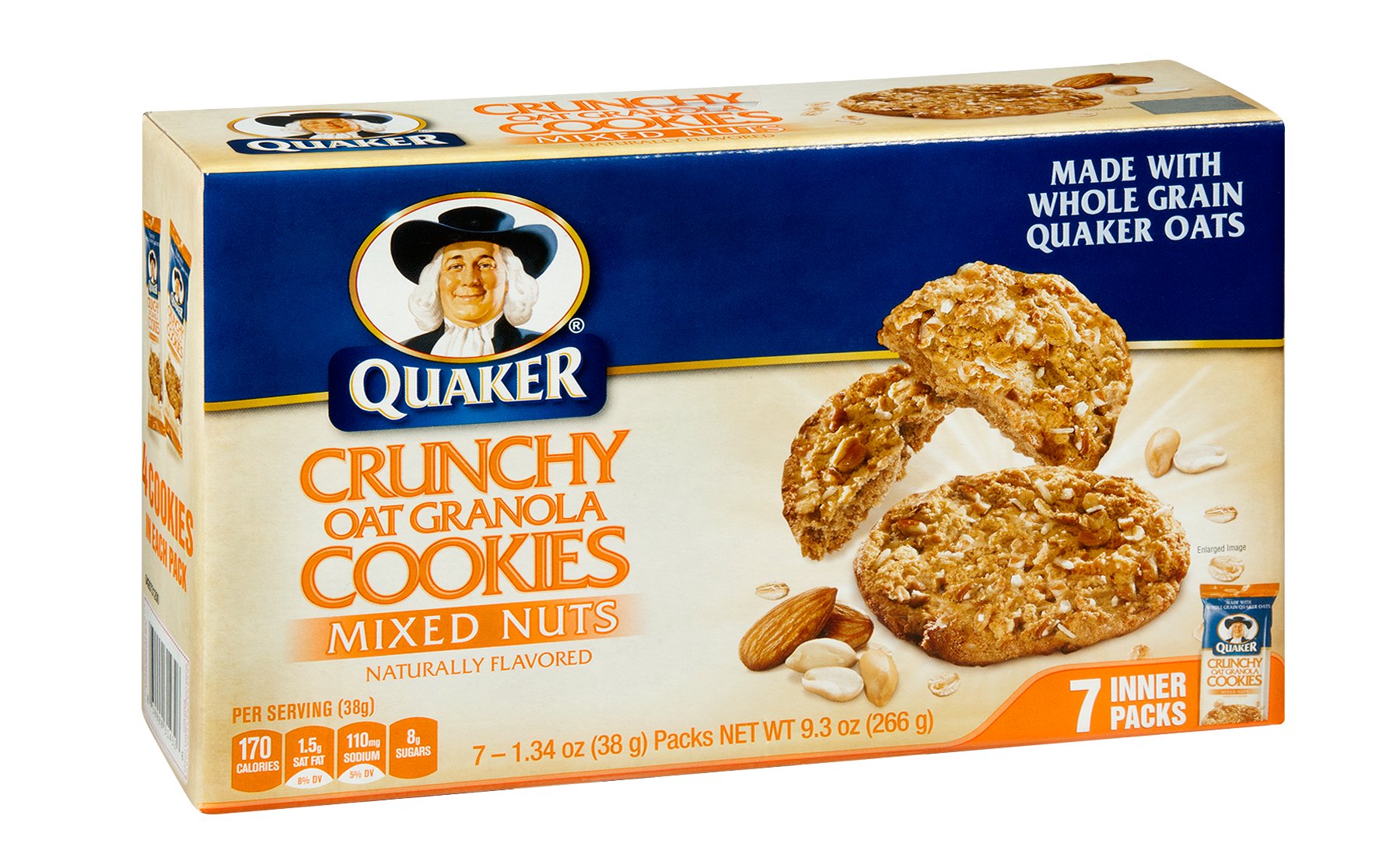 Quaker Mixed Nuts Crunchy Oat Granola Cookies 7 PK - Shop Cookies at H-E-B