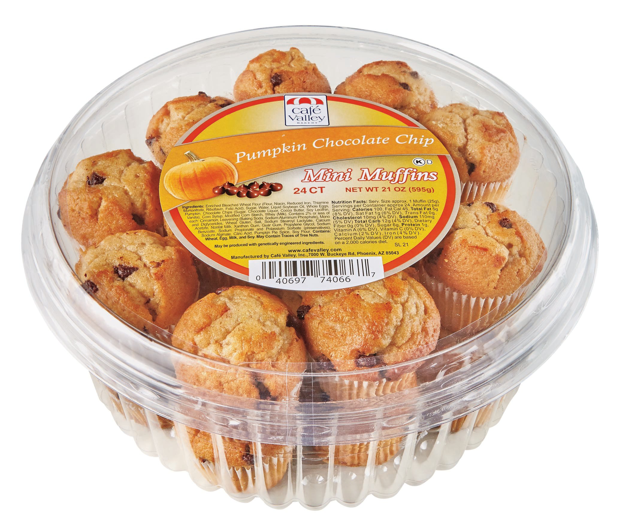 Cafe Valley Bakery Pumpkin Chocolate Chip Mini Muffins - Shop Muffins ...