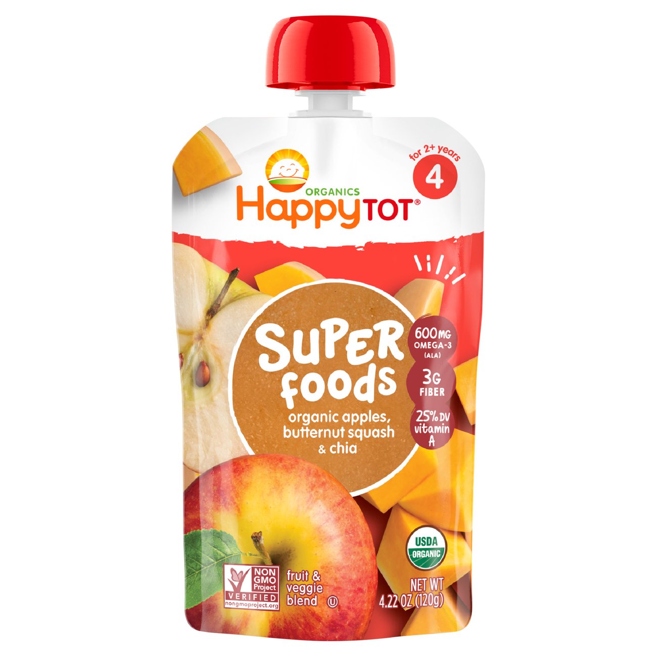 Happy Tot Organics Superfoods Pouch - Apples Butternut Squash & Chia ...