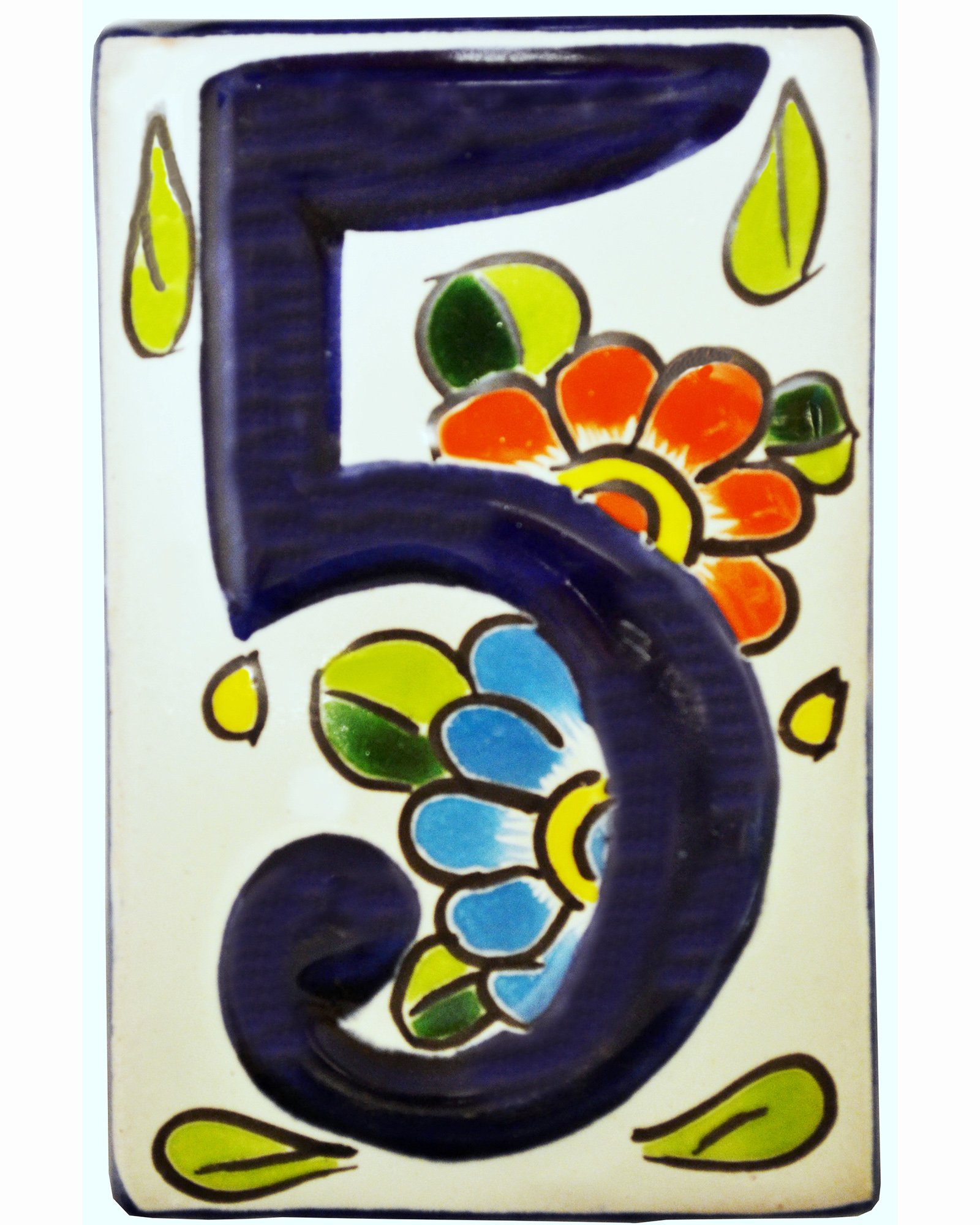 Cactus Imports & Pottery Number 5 Talavera Tile - Shop Outdoor decor at ...