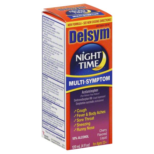 Delsym Night Time Multi-Symptom Cherry Flavored Liquid - Shop Cough ...