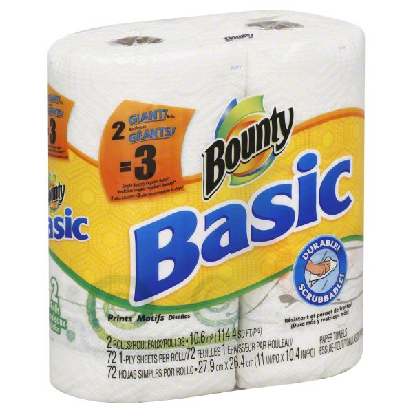 Bounty Basic Bounty Basic 2 Giant Roll Prints - Shop Paper towels at H-E-B