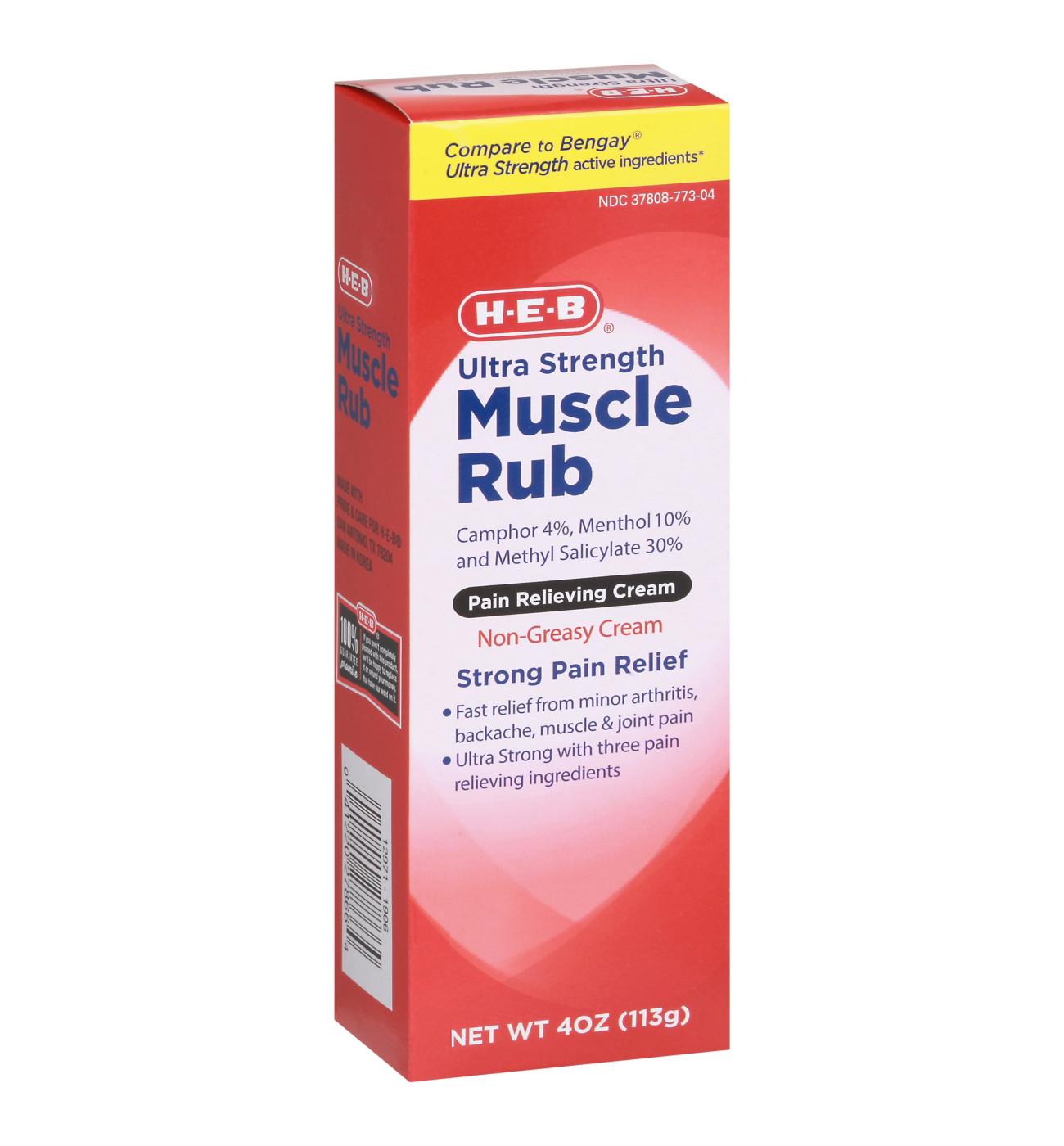 H-E-B Muscle Rub Ultra Strength Non-Greasy Pain Relieving Cream - Shop ...