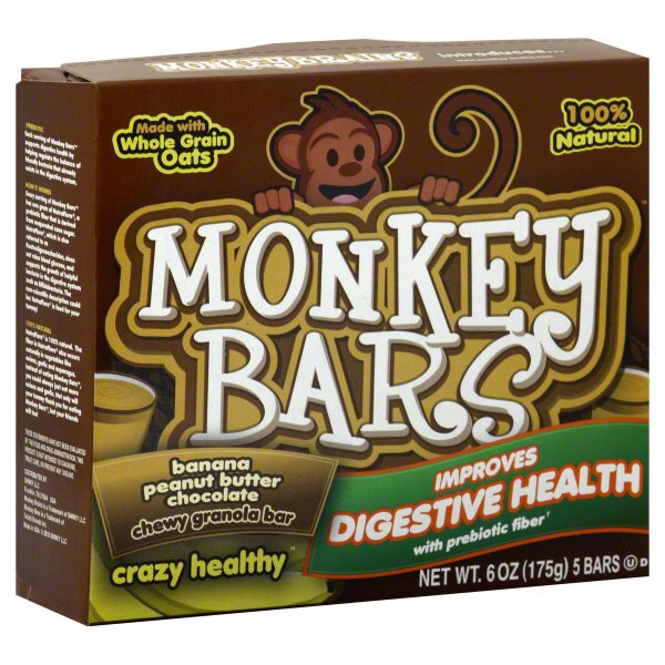 Monkey Bars Chewy Banana Peanut Butter Chocolate Granola Bar - Shop ...