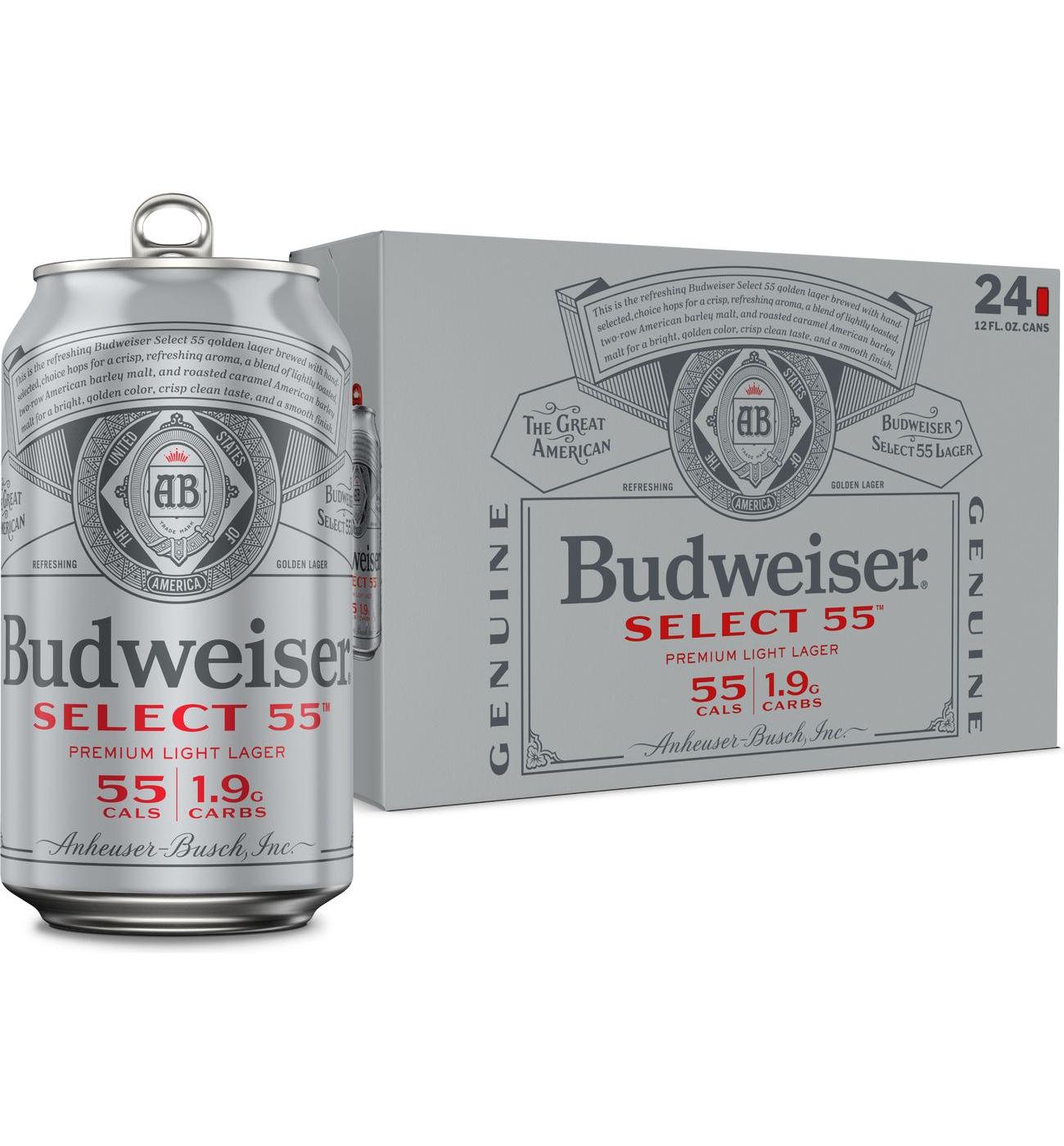 Budweiser Select 55 Light Lager Beer 24 pk Cans - Shop Beer at H-E-B