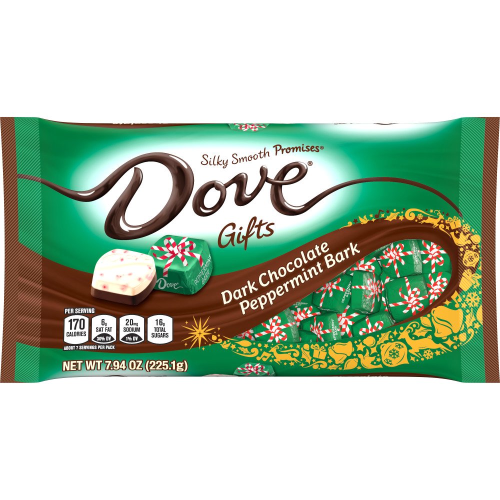 Dove Promises Gifts Dark Chocolate Peppermint Bark Candy Holiday Bag ...