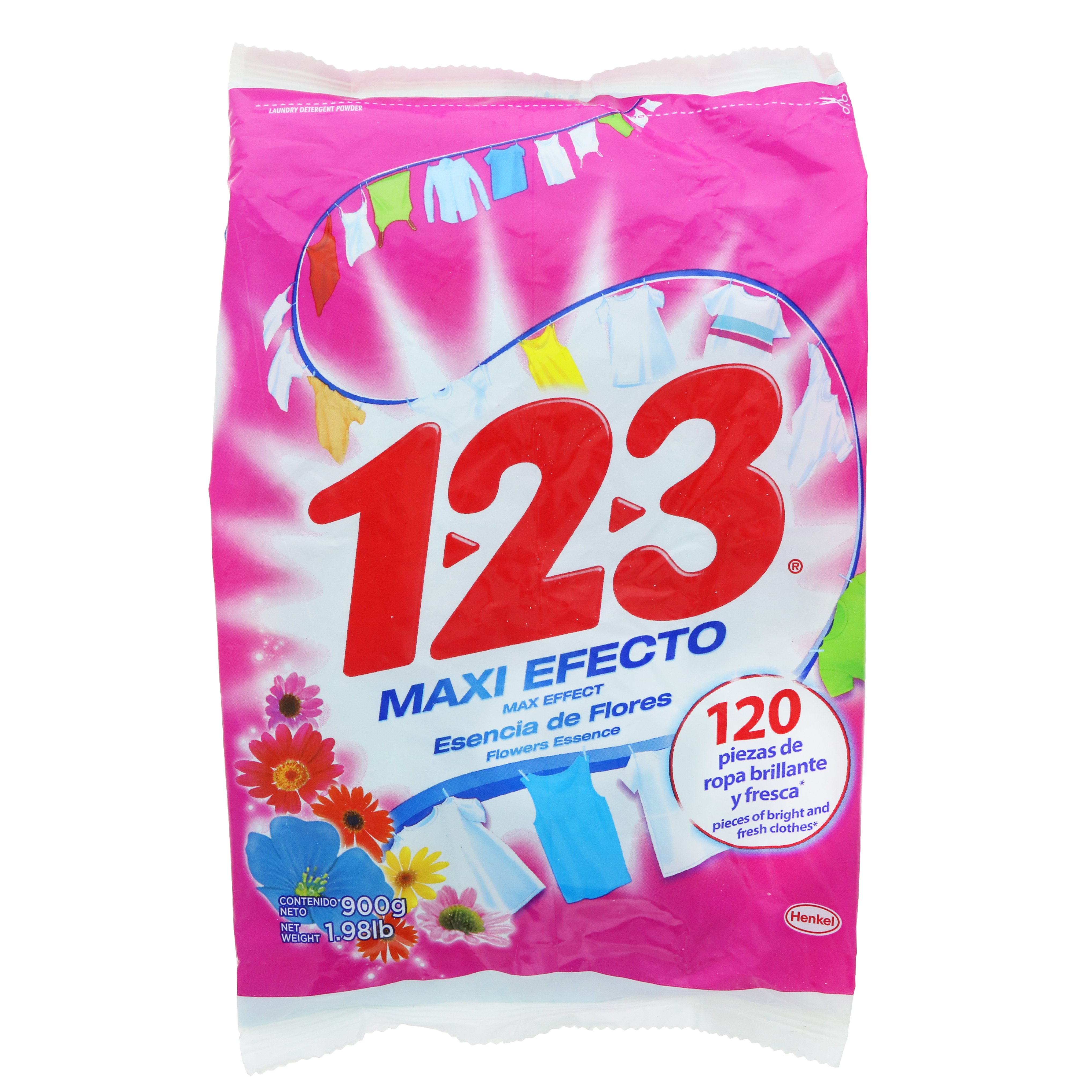 123 Max Effect Powder Laundry Detergent, 5 Loads - Flowers Essence ...