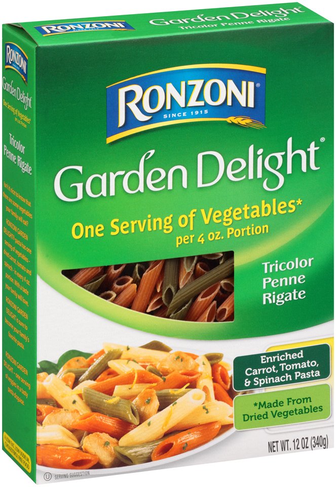 Ronzoni Garden Delight Tricolor Penne Rigate - Shop Pasta at H-E-B