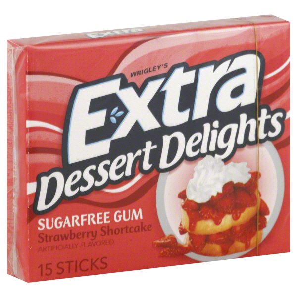 Extra Dessert Delights Sugar Free Strawberry Shortcake Gum - Shop ...